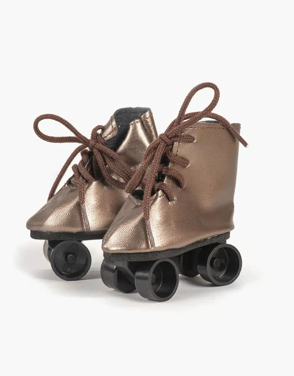 Paire de patins à roulettes pour poupée mordoré | Little Jeanne ...